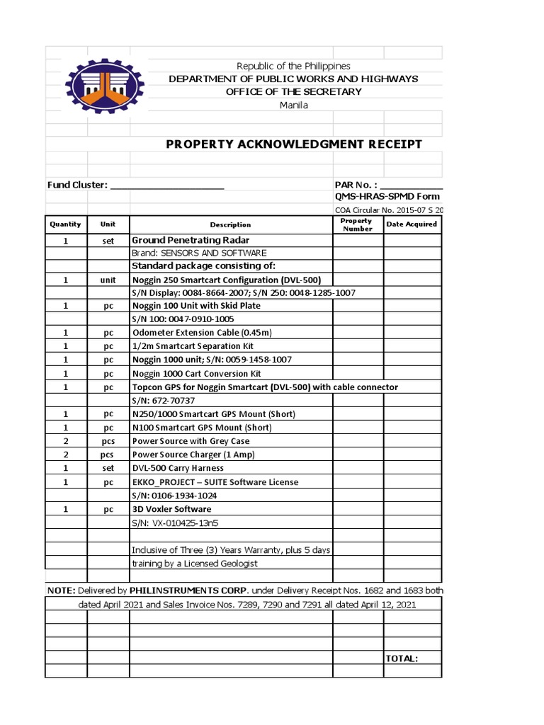 Property Acknowledgment Receipt | PDF | Receipt | Personal Computers