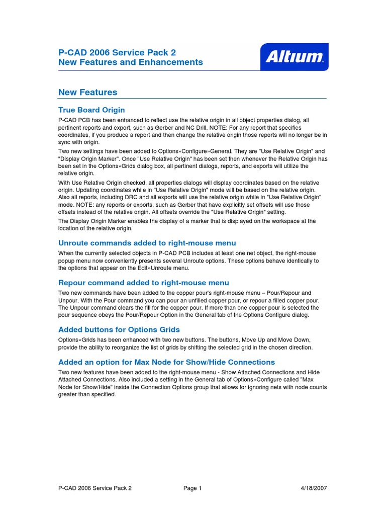 P-CAD 2006 SP2 New Features and Enhancements | PDF | Printed Circuit ...