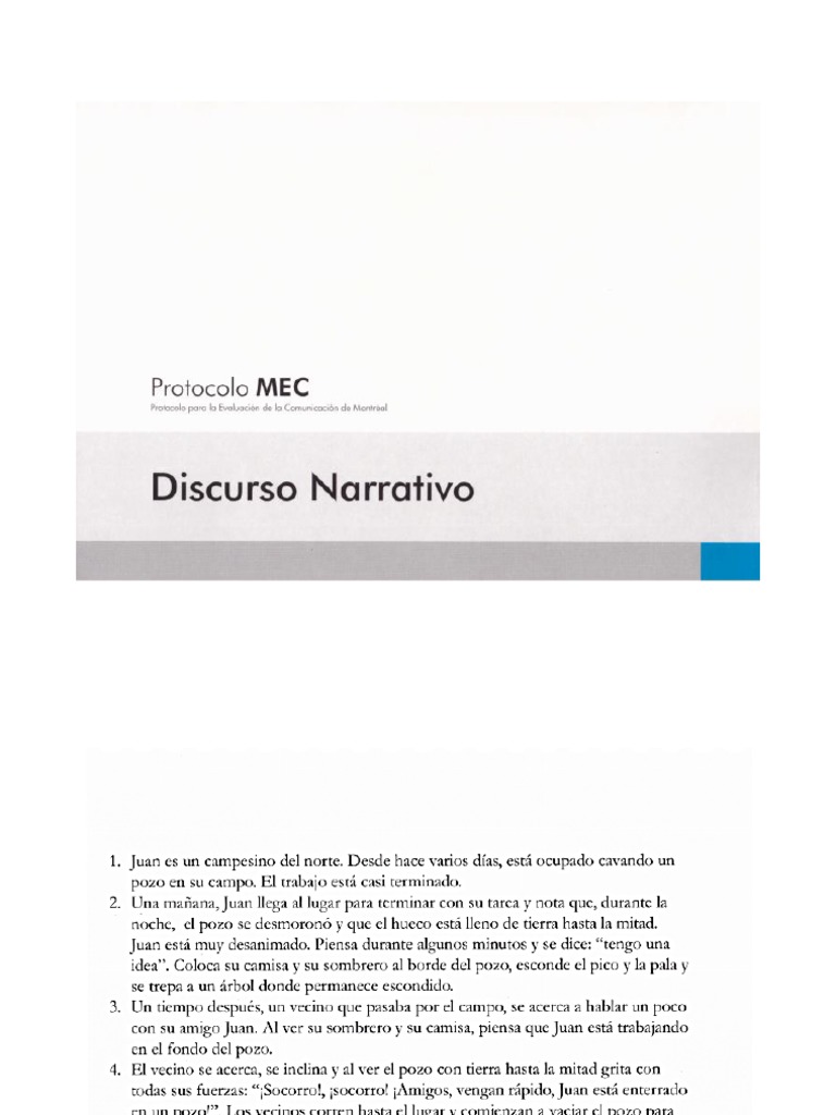 Cuadernillo Estímulos MEC - Discurso Narrativo | PDF
