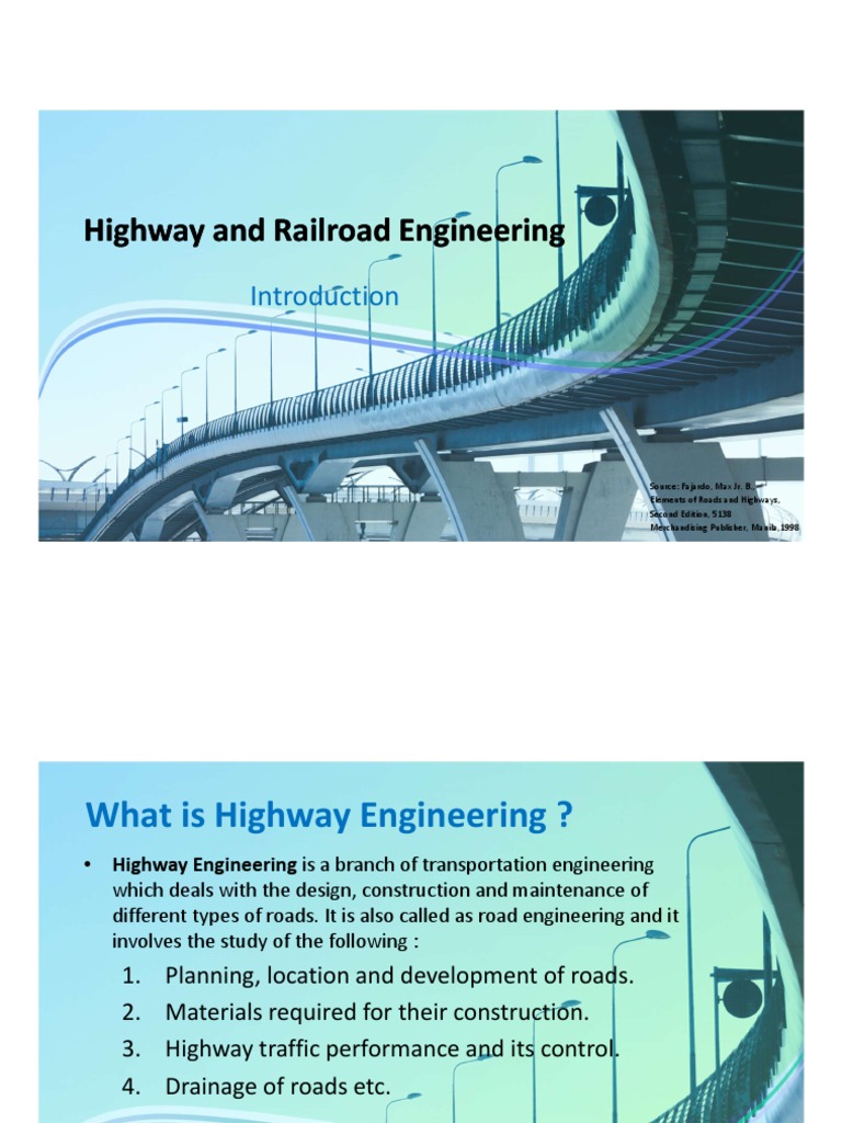 Highway and Railroad Engineering Overview | PDF | Transport | Road