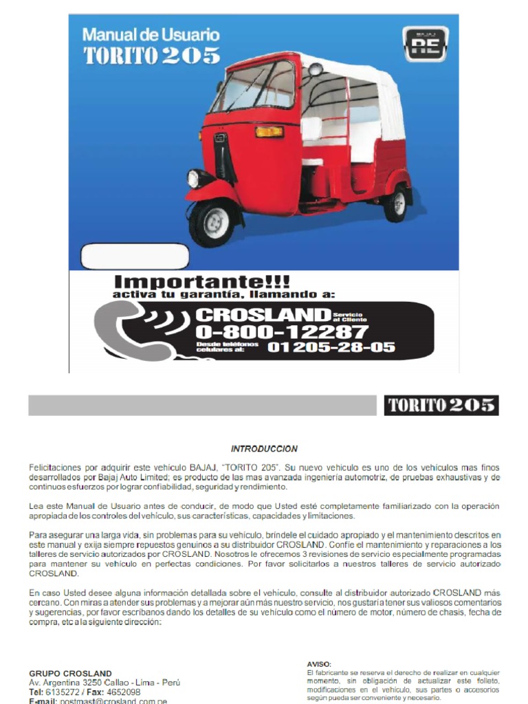 Manual Bajaj 205 | PDF