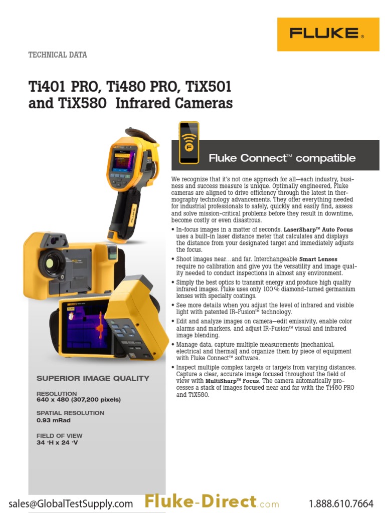 Ti401 Pro, Ti480 Pro, Tix501 and Tix580 Infrared Cameras: Fluke-Direct ...