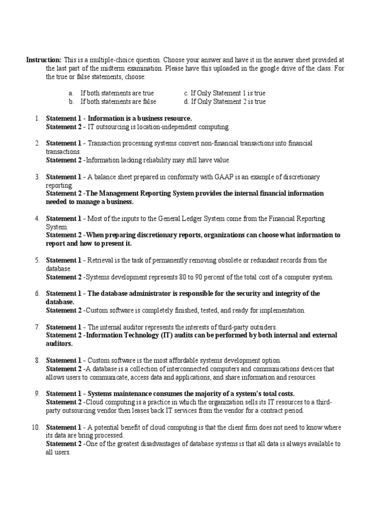 AIS Midterm | PDF | Internal Control | Audit