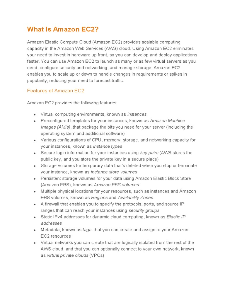 What Is Amazon EC2 | PDF | Cloud Computing | Amazon Web Services
