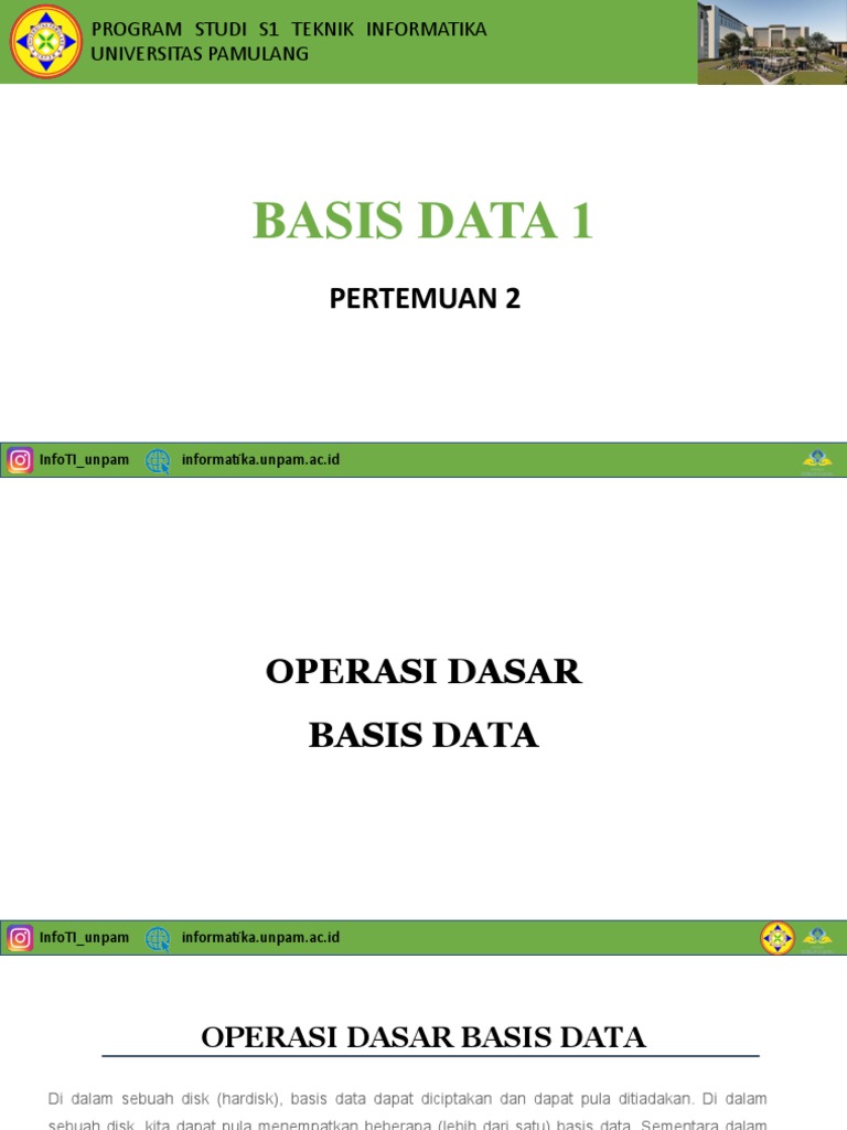 Basis Data 1 - Pertemuan 2 | PDF