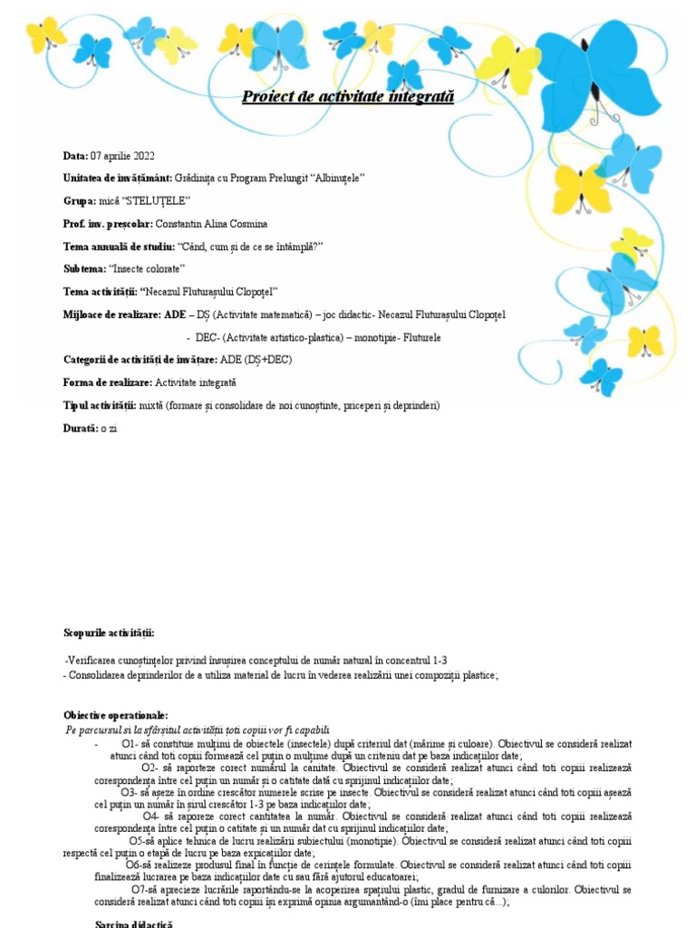 Proiect - Insecte | PDF