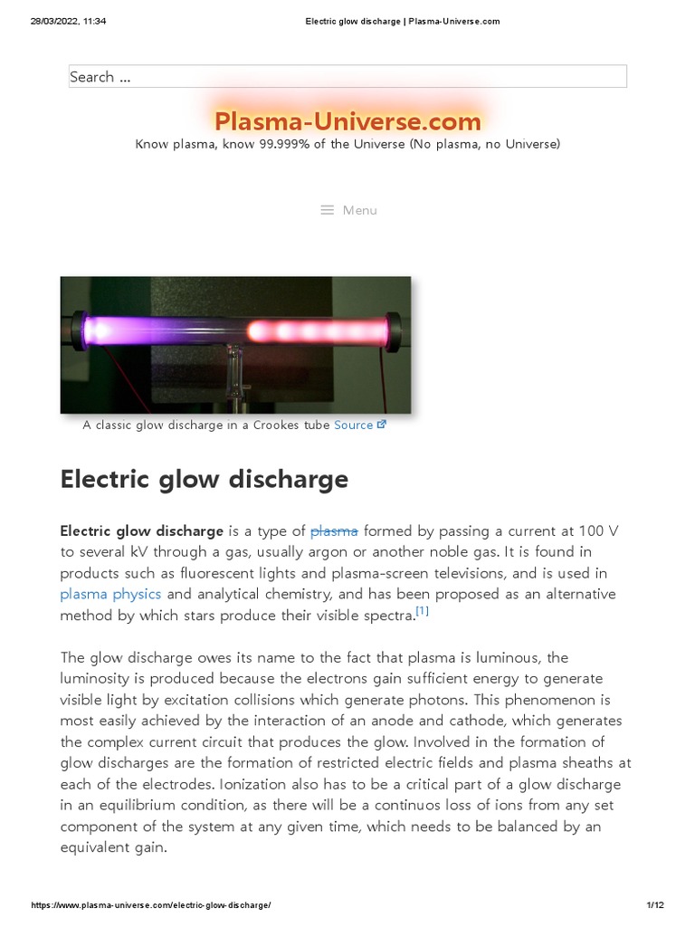 Electric Glow Discharge | PDF | Electricity | Force