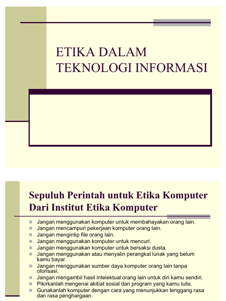 Etika Dalam Teknologi Informasi | PDF