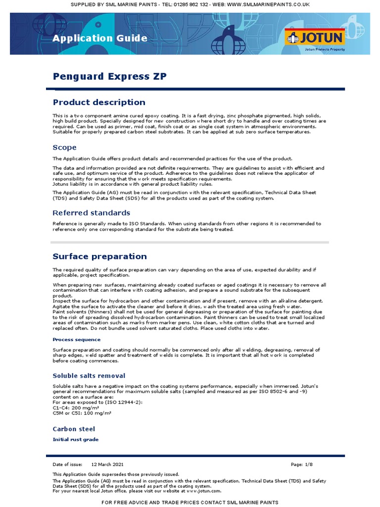Penguard Express ZP: Technical Data Sheet Application Guide | Download Free PDF | Paint | Corrosion