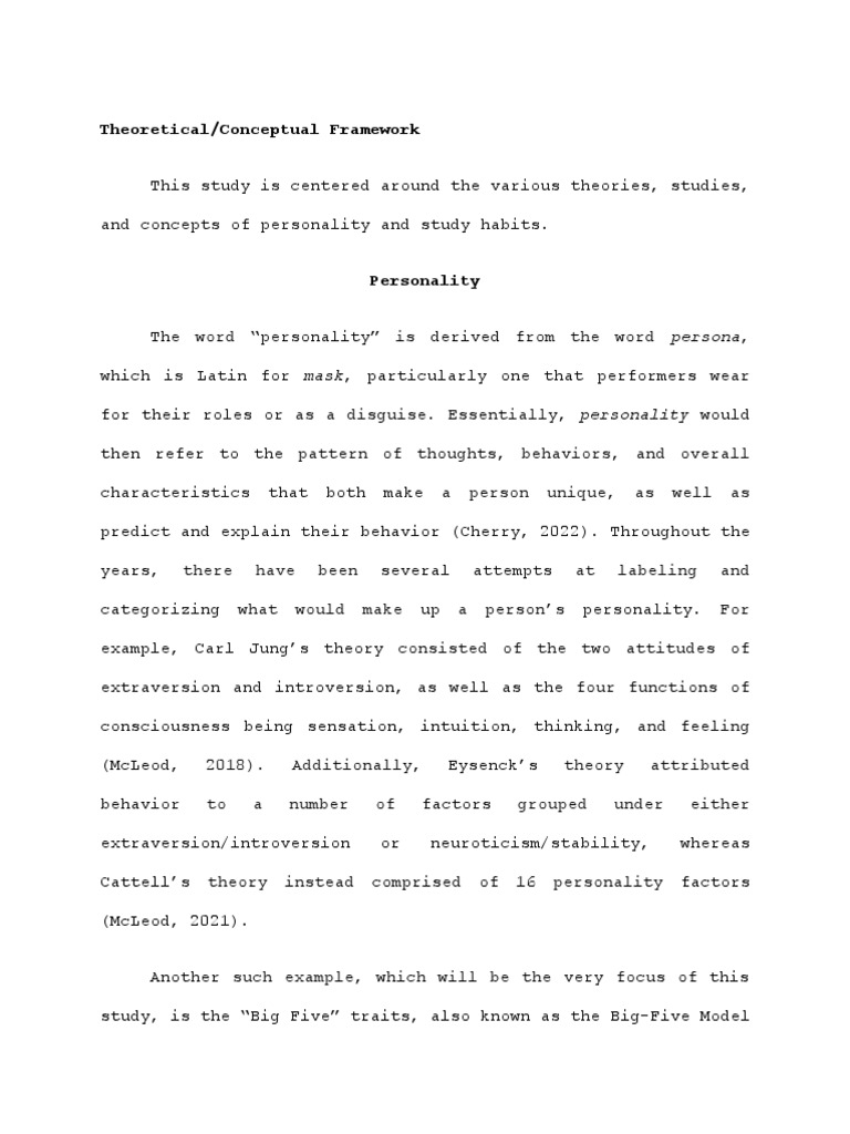 Theoretical Framework | PDF | Extraversion And Introversion | Cognitive Science