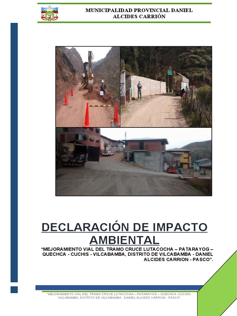 Declaración de Impacto Ambiental | PDF | La carretera | Topografía