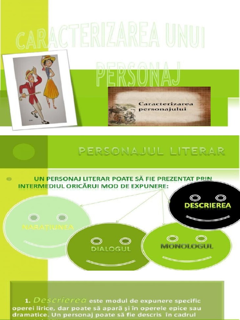 Ppt-Caracterizarea Personajului | PDF