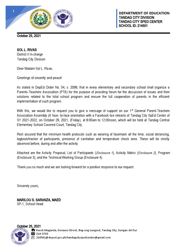 Activity Design For 1st F2F - Virtual Orientation For Parents (PTA ...