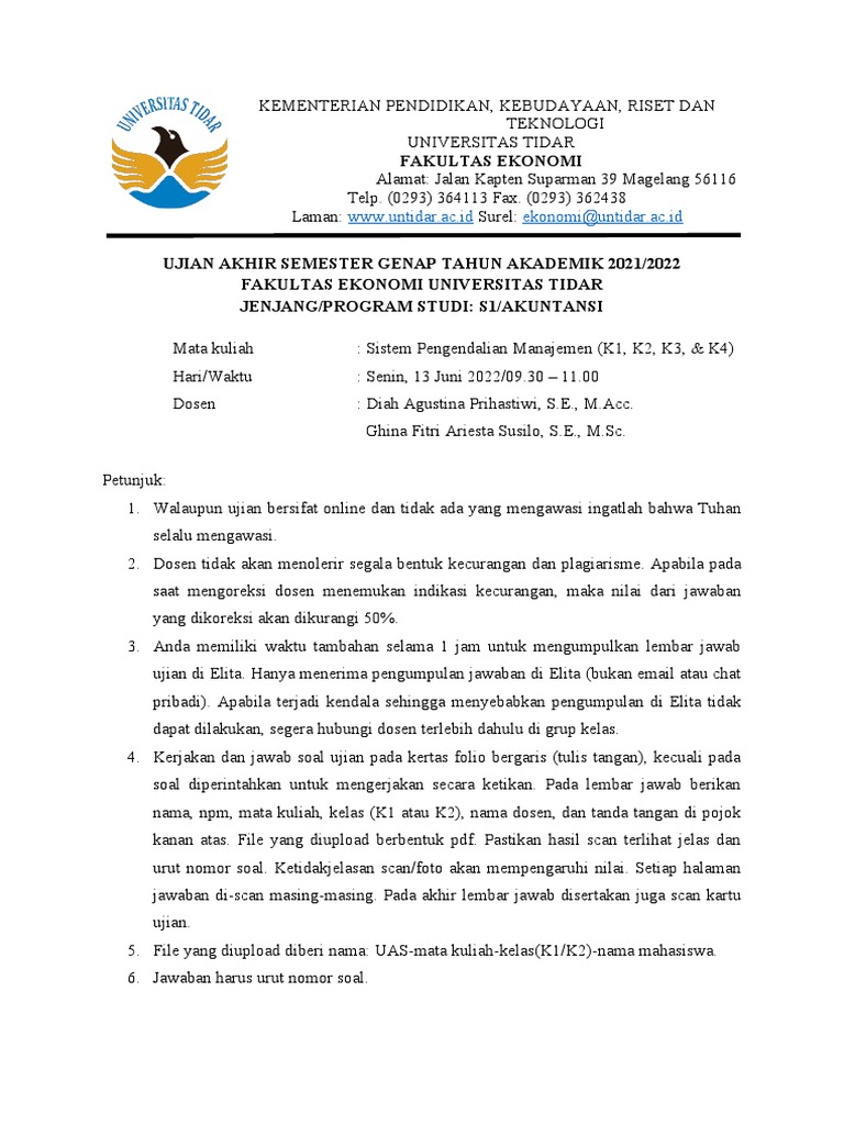 Uas SPM S1 Genap 2021-2022 | PDF