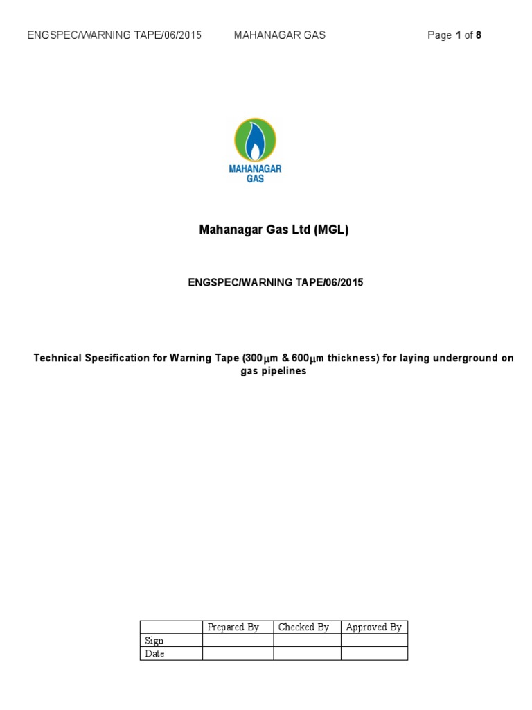 Mahanagar Gas LTD (MGL) | PDF | Specification (Technical Standard ...