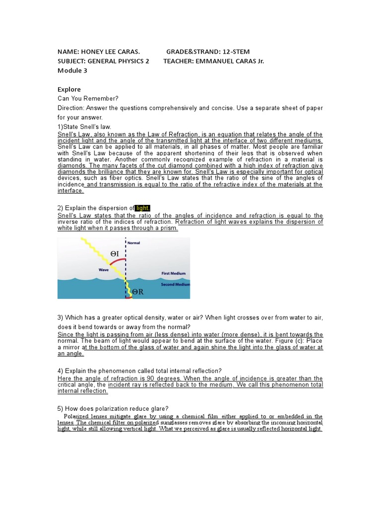 Life Without Light Art Exhibit | PDF | Refraction | Refractive Index