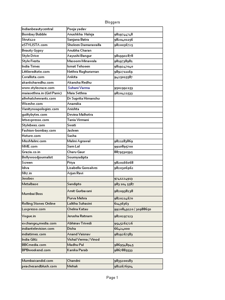 Fashion Bloggers 1 | PDF