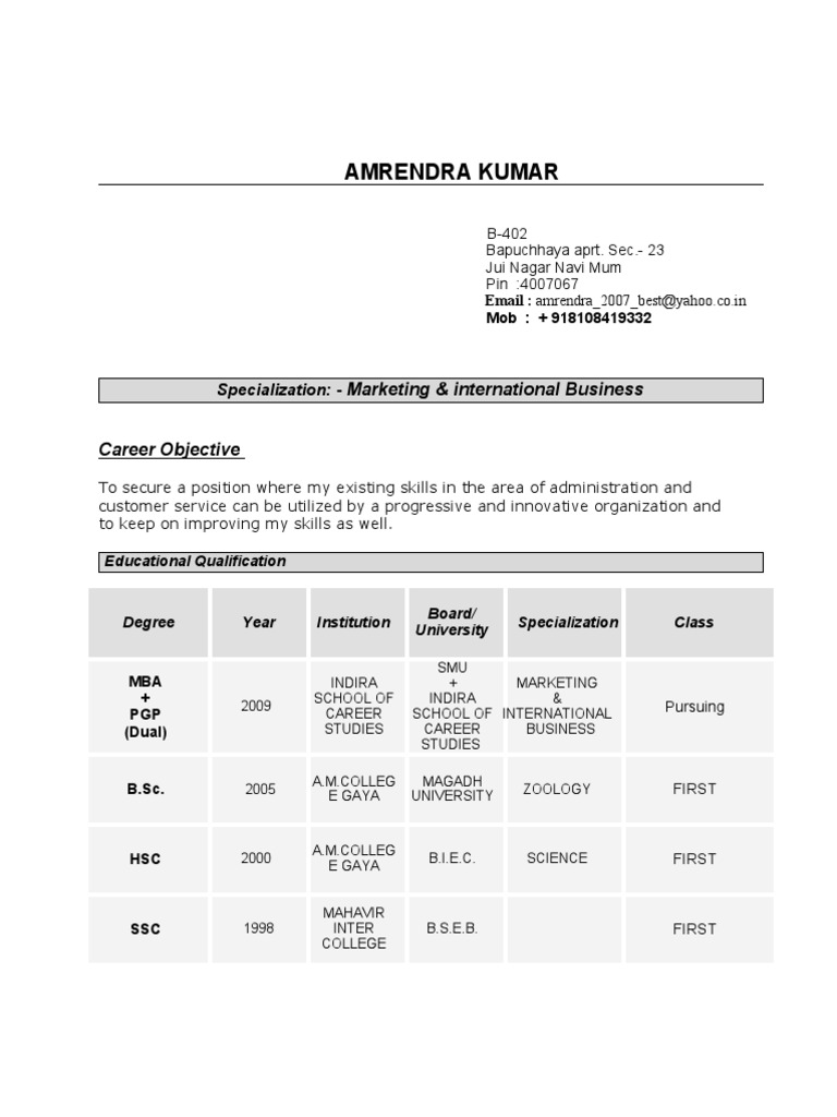 Amrendra Kumar: Marketing & International Business | PDF | Business | Business (General)