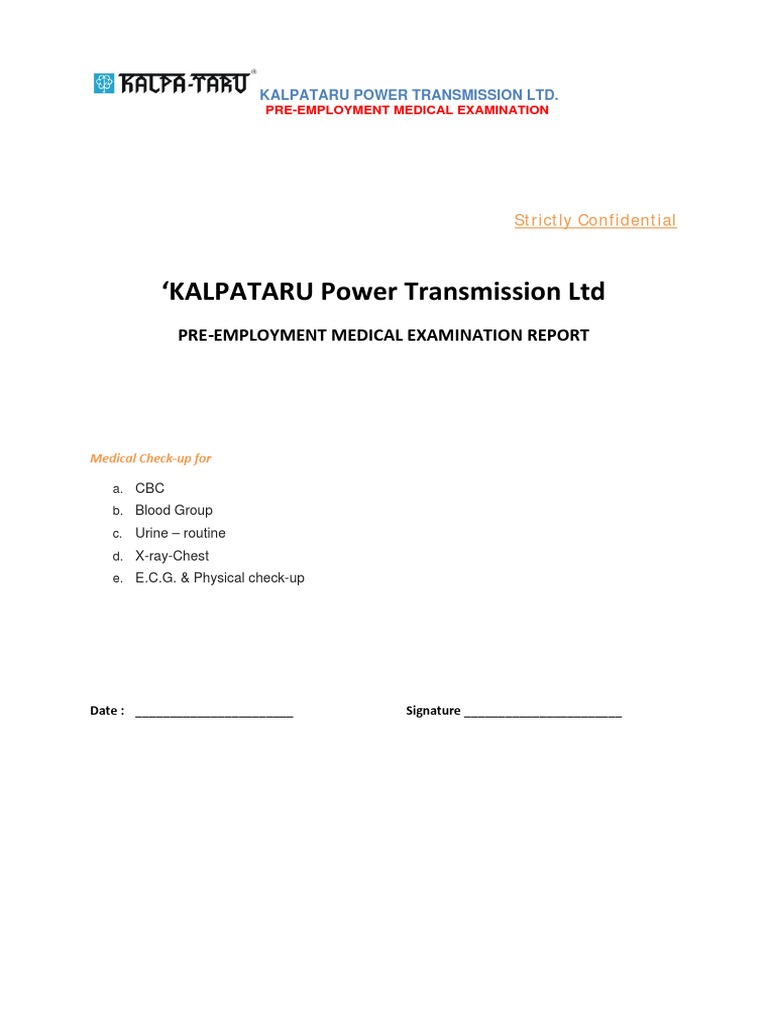 Pre-Employment Medical Examination | PDF | Physical Examination | Heart