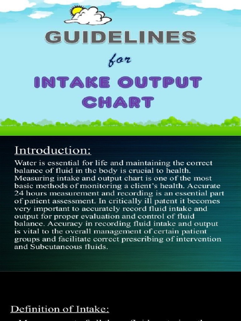 Measuring Fluid Intake & Output | PDF