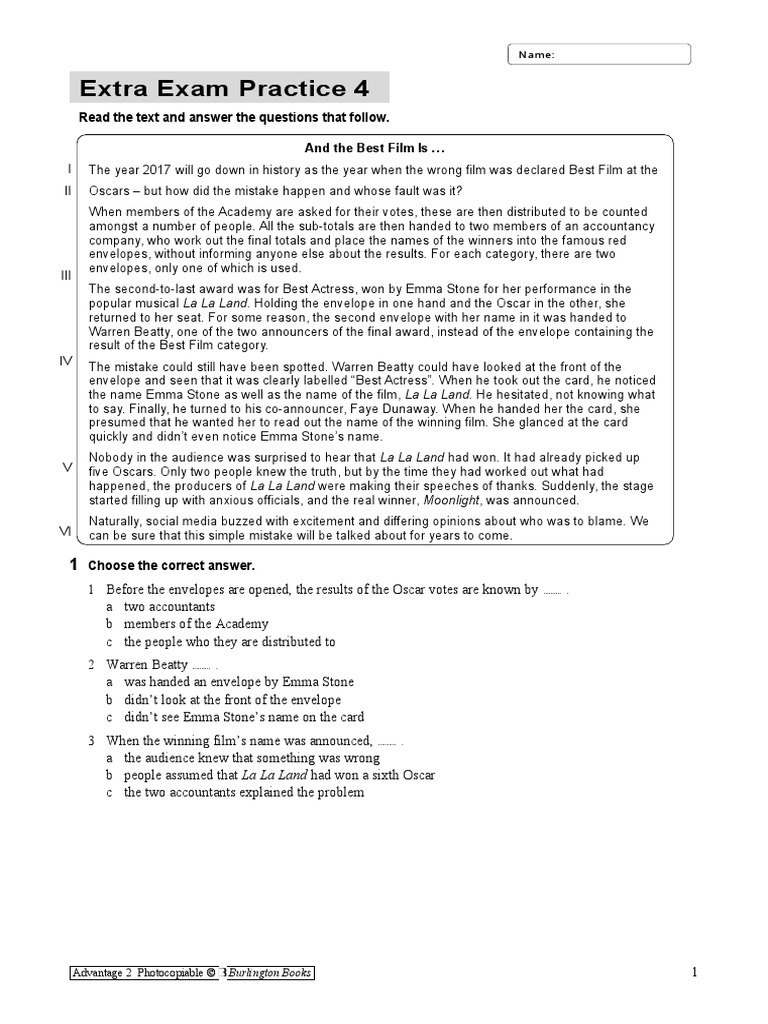 Extra Exam Practice 4: Read The Text and Answer The Questions That Follow | PDF