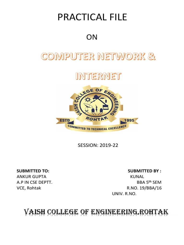 Practical File: Vaish College of Engineering, Rohtak | PDF | Html | Html Element