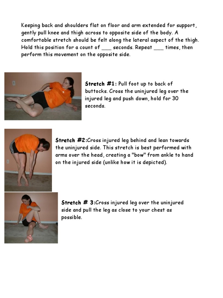 Stretch #1: Pull Foot Up To Back of | PDF | Foot | Hip