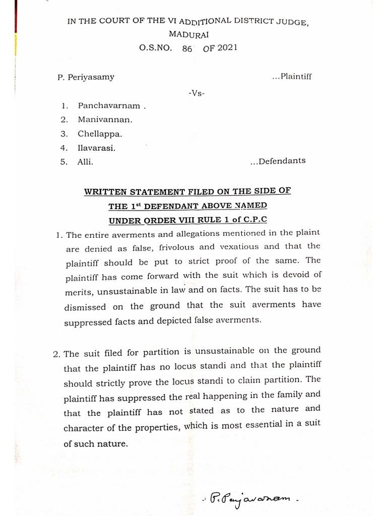 Written Statement | PDF