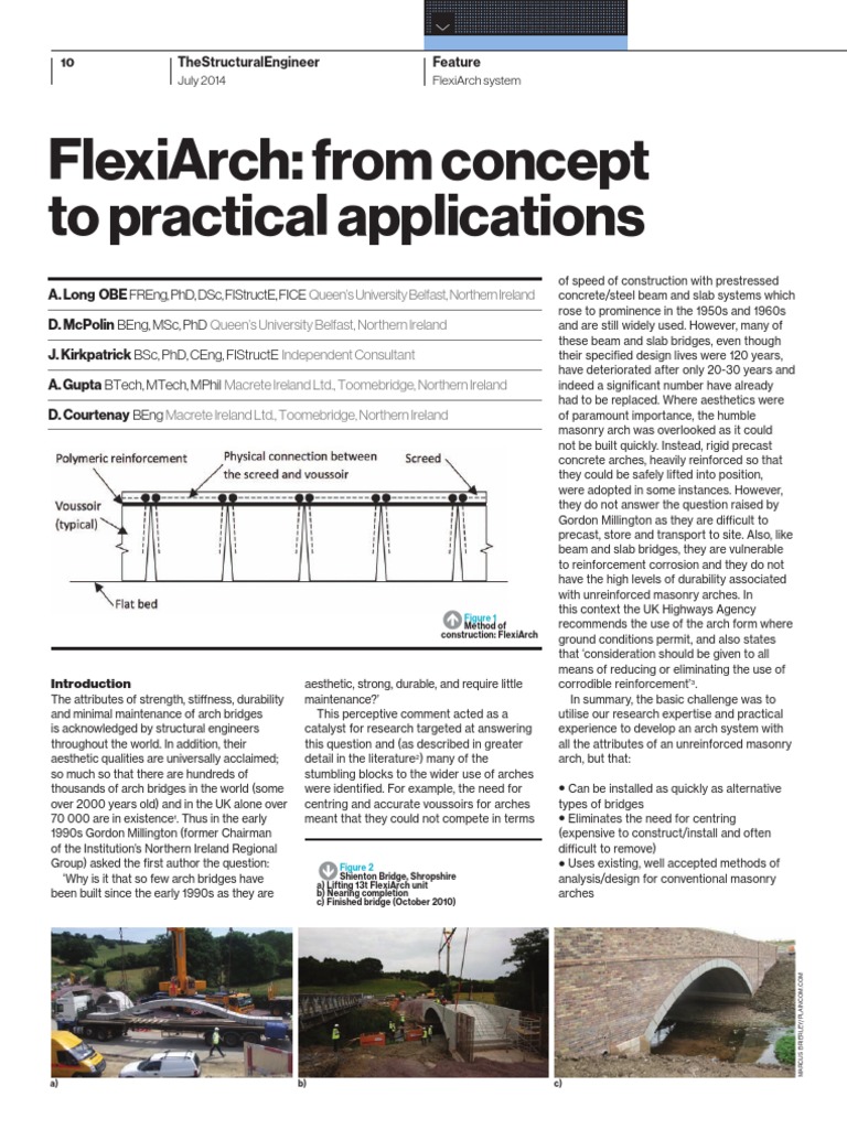 Flexi Arch System The Structural Engineer July 2014.96211553522549614 | PDF | Concrete | Bridge