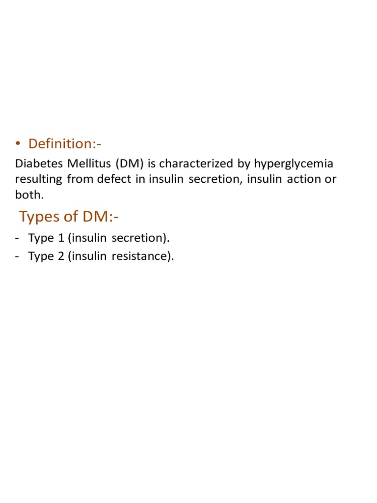 Types of DM:-: - Definition | PDF | Diabetes | Hypoglycemia