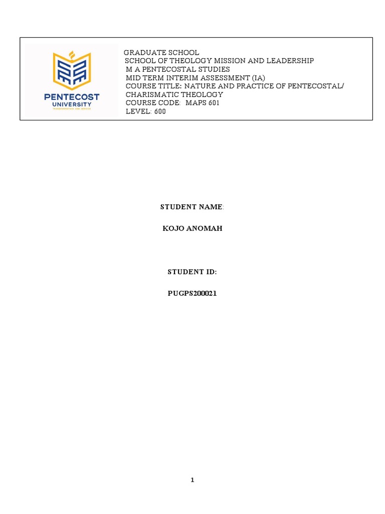 The Development of The Doctrine of The Trinity (1) - Assignment One ...