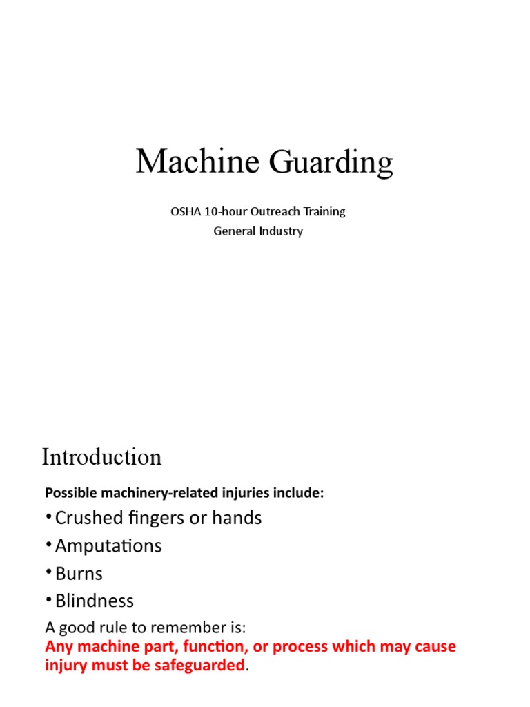 Machine Guarding PowerPoint | PDF | Machines | Mechanical Engineering