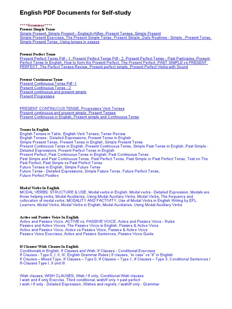 English PDF Documents For Self-Study | PDF | Perfect (Grammar ...