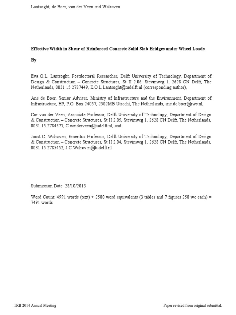 Effective Width of Slab Due To Concentrated Load | PDF | Stress ...