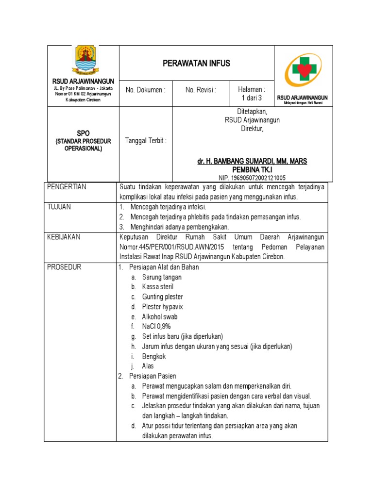 Sop Perawatan Infus | PDF