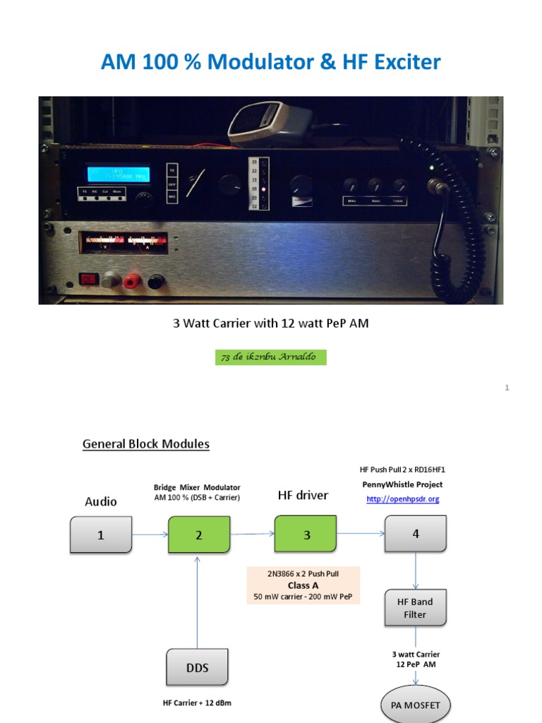 Am 100 % Modulator & HF Exciter: 3 Watt Carrier With 12 Watt Pep Am ...