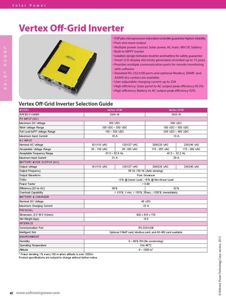 Vertex Manual | PDF | Power Inverter | Alternating Current