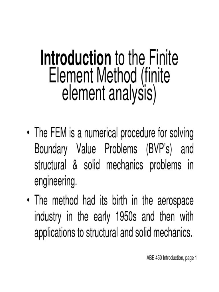 Introduction To The Finite Element Method (Finite Element Analysis ...