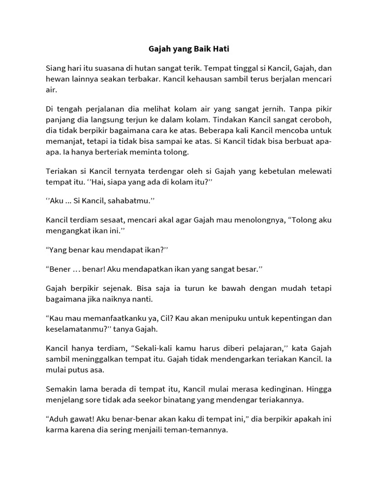 Gajah Yang Baik Hati | PDF