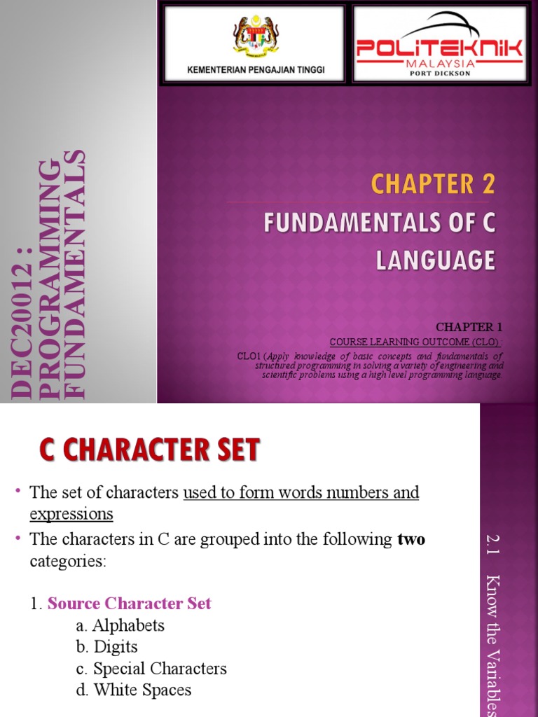 Course Learning Outcome (Clo) : CLO1 (Apply Knowledge of Basic Concepts ...
