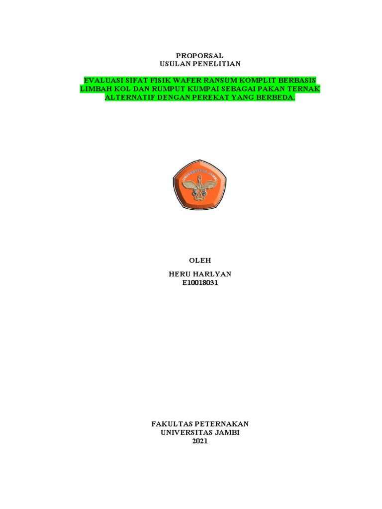Wafer Pakan Ternak dari Limbah Kol | PDF
