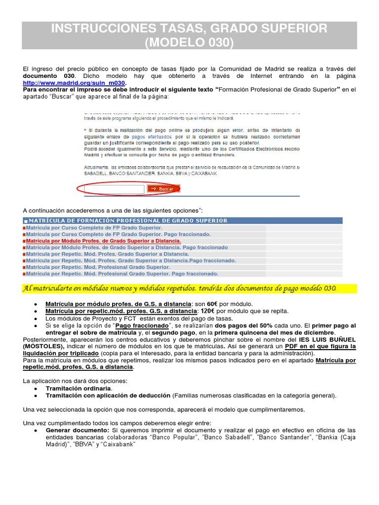 01 Instrucciones Modelo 030 | PDF | Bancos