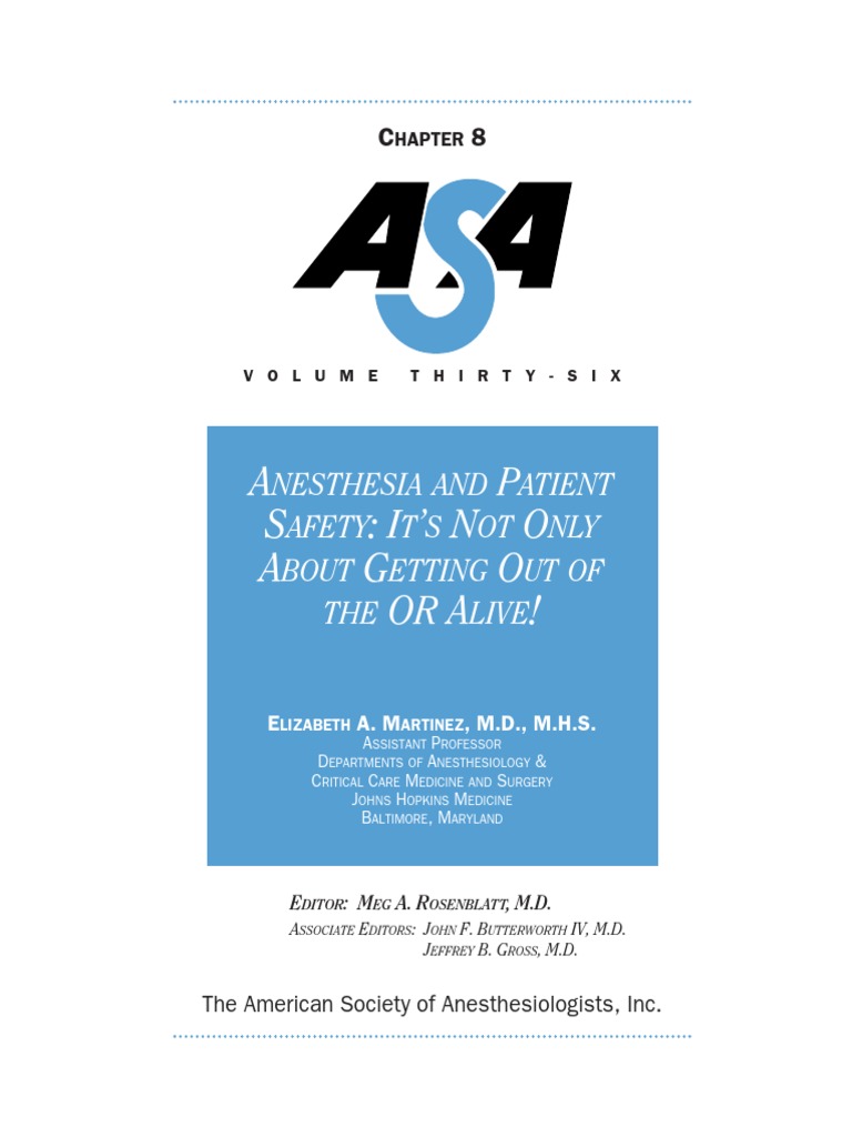 8 - Anesthesia and Patient Safety | PDF | Patient Safety | Evidence ...