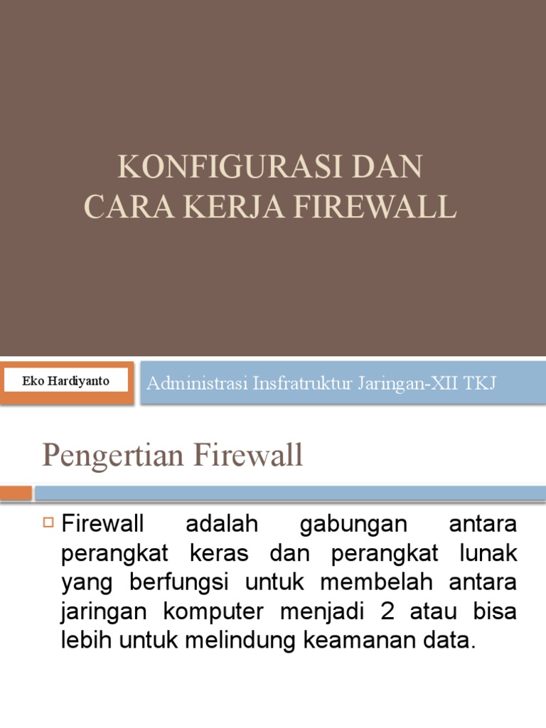 Konfigurasi Dan Cara Kerja Firewall Bab 1 | PDF