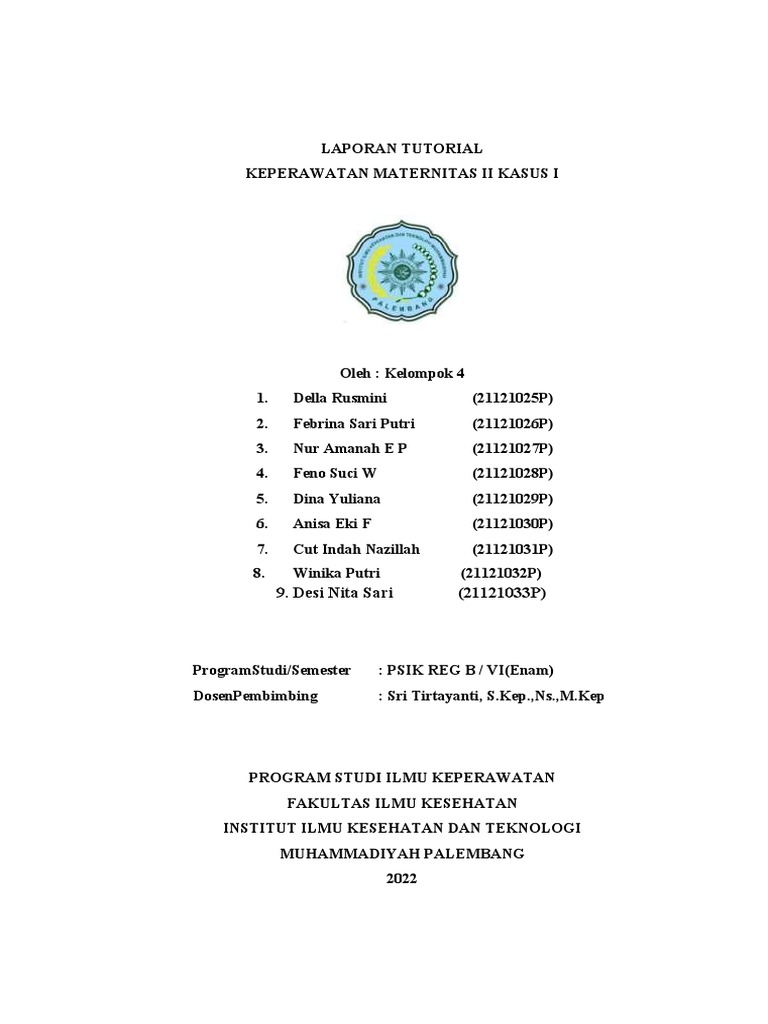 Kasus 1 (Tutorial Maternitas II) Kel | PDF
