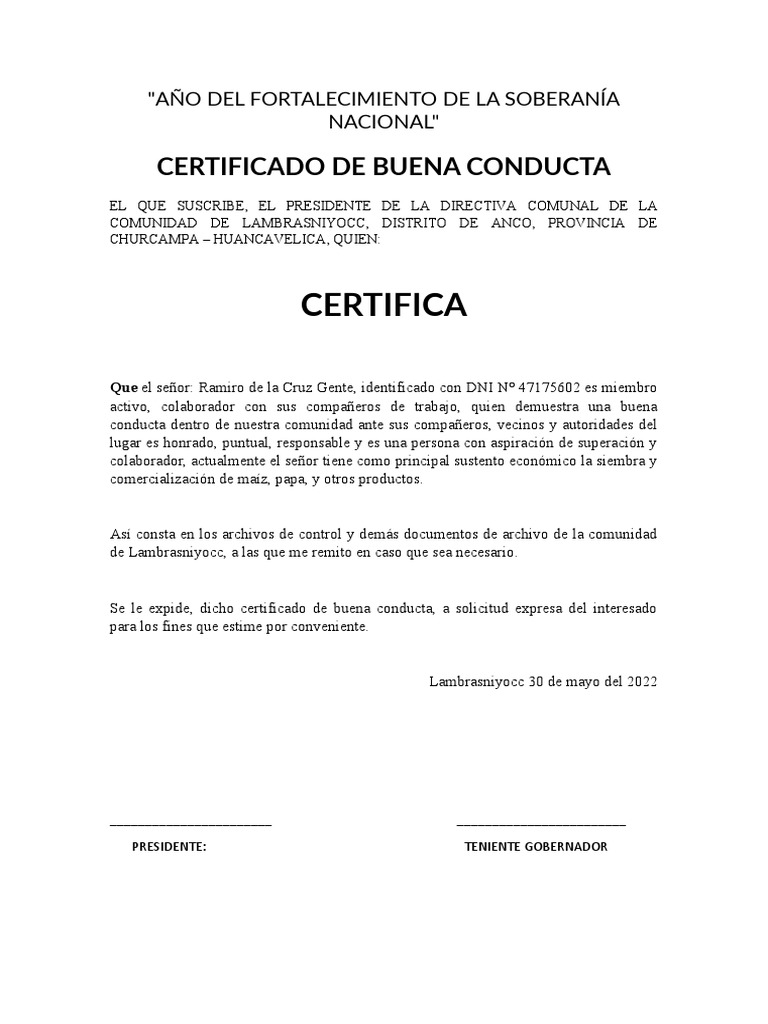 Tramitar Certificado De Buena Conducta – ZSJSE