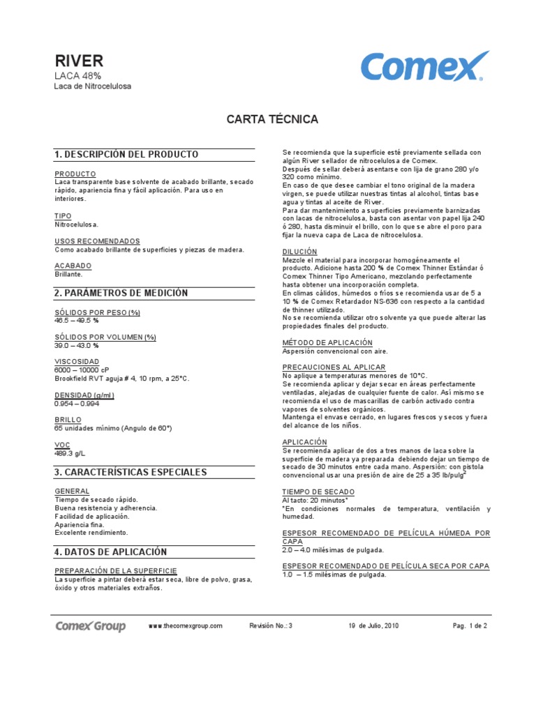 Comex River Laca 48% | PDF | Naturaleza
