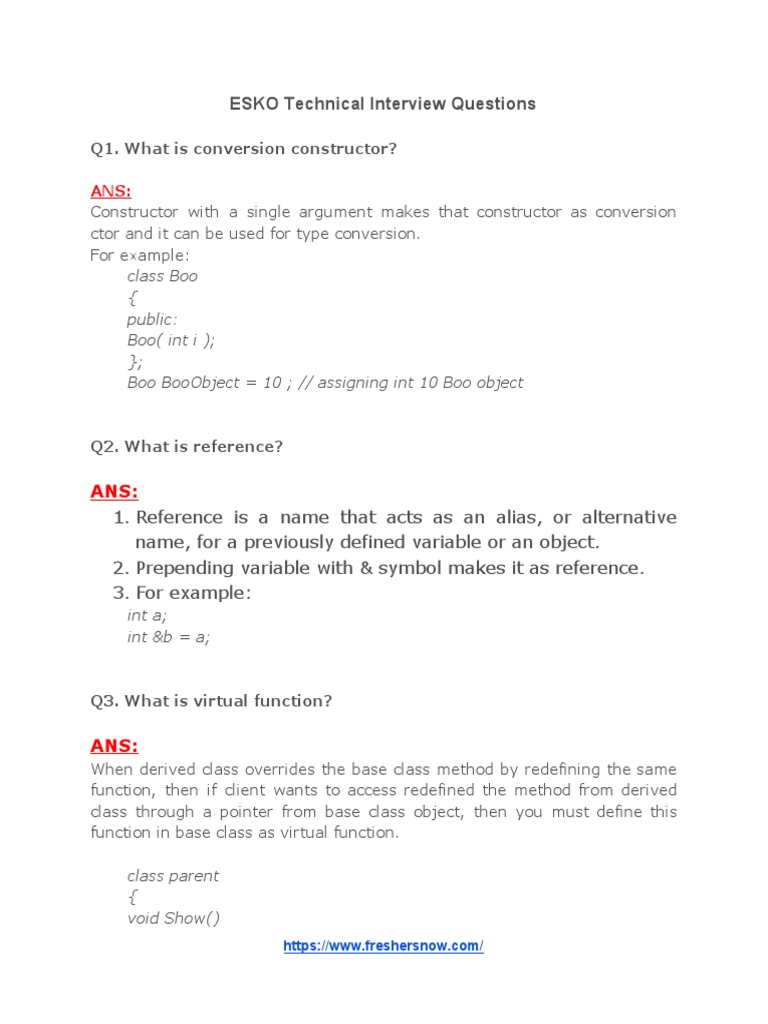 ESKO Technical Interview Questions: Q1. What Is Conversion Constructor ... ESKO Technical Interview Questions: Q1. What Is Conversion Constructor ...