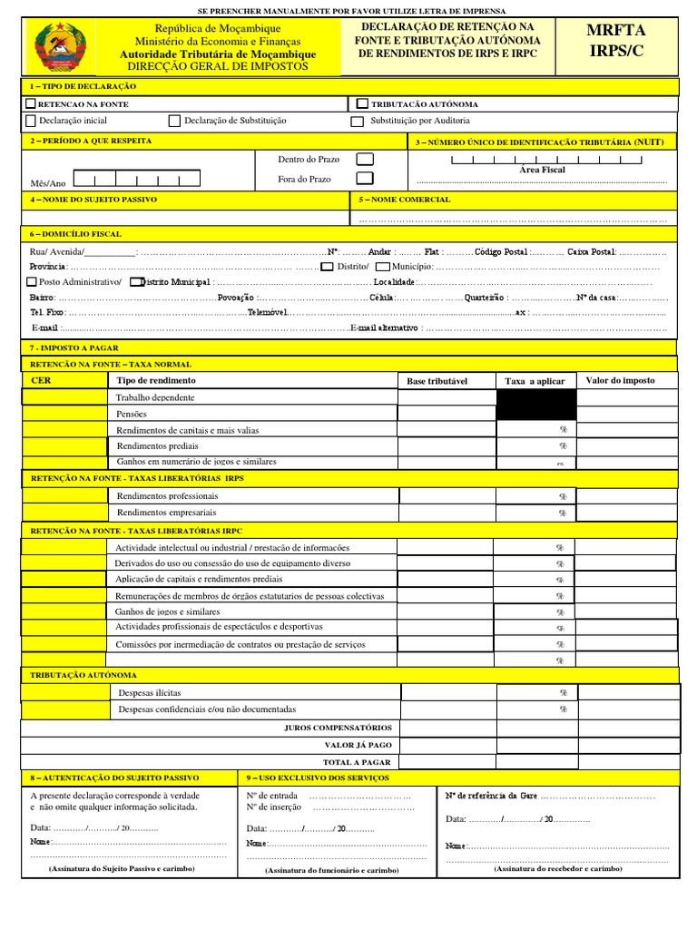 Irps-Irpc Mrfta - 19-39 o | PDF | Impostos | Economias