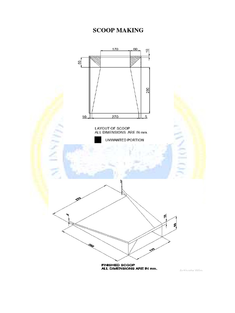 Ex No - 3 SCOOP MAKING | PDF | Sheet Metal | Secondary Sector Of The ...